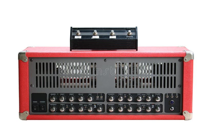 Isolated Red Modern Head Amplifier. Stock Photo - Image of lake, head ...