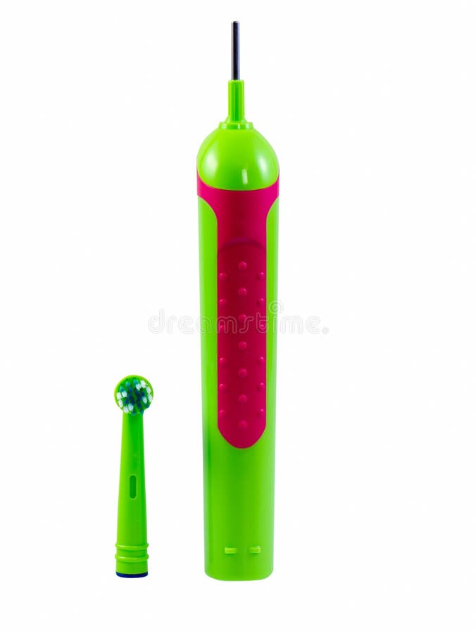 Electrical Toothbrush Isolated on White Stock Photo - Image of handle ...