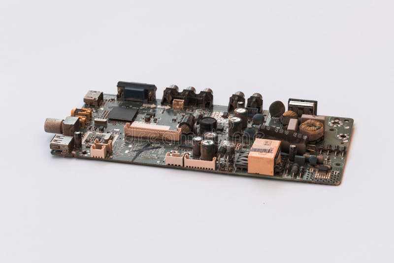 Isolated Electronic Circuit Board Stock Photo - Image of hanging ...