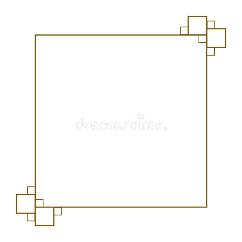 Isolated Elegant Square Golden Frame Image Stock Vector - Illustration ...