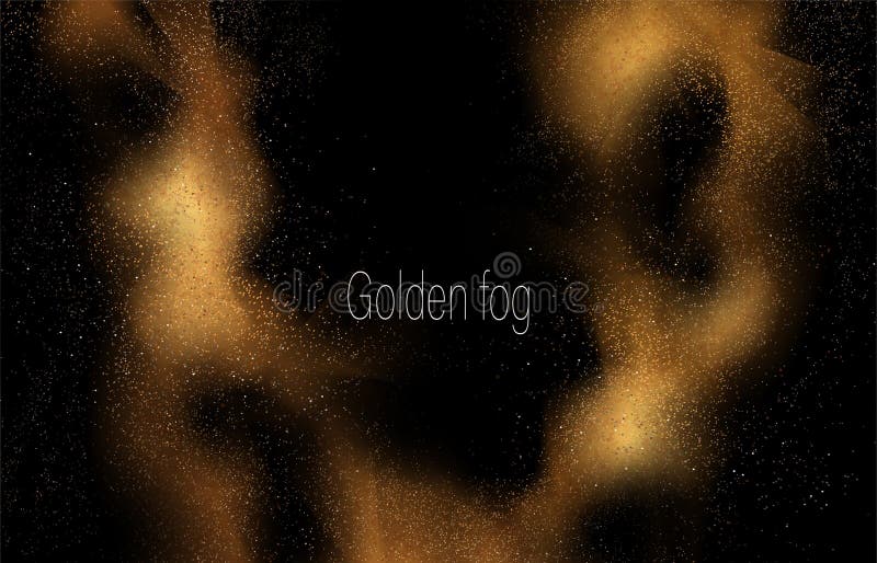 Isolated Element Glitter Tinsel, Gold Fog on Black Design Stock ...