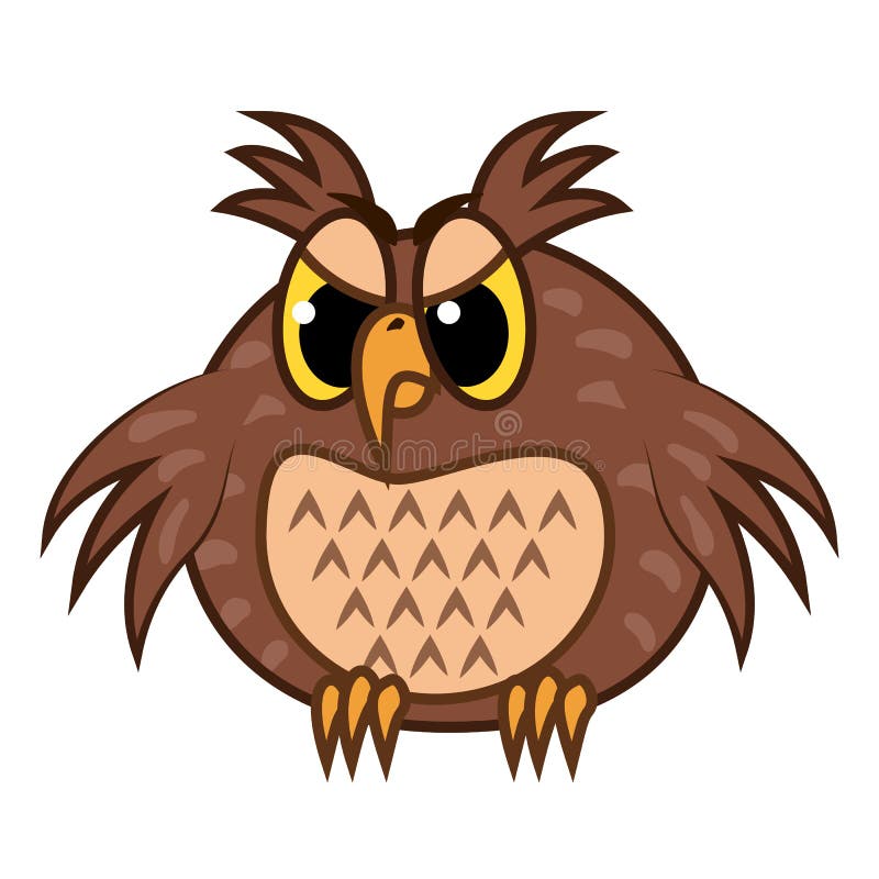 Isolated Emoji Character Cartoon Angry Owl. Vector Illustrations Stock ...