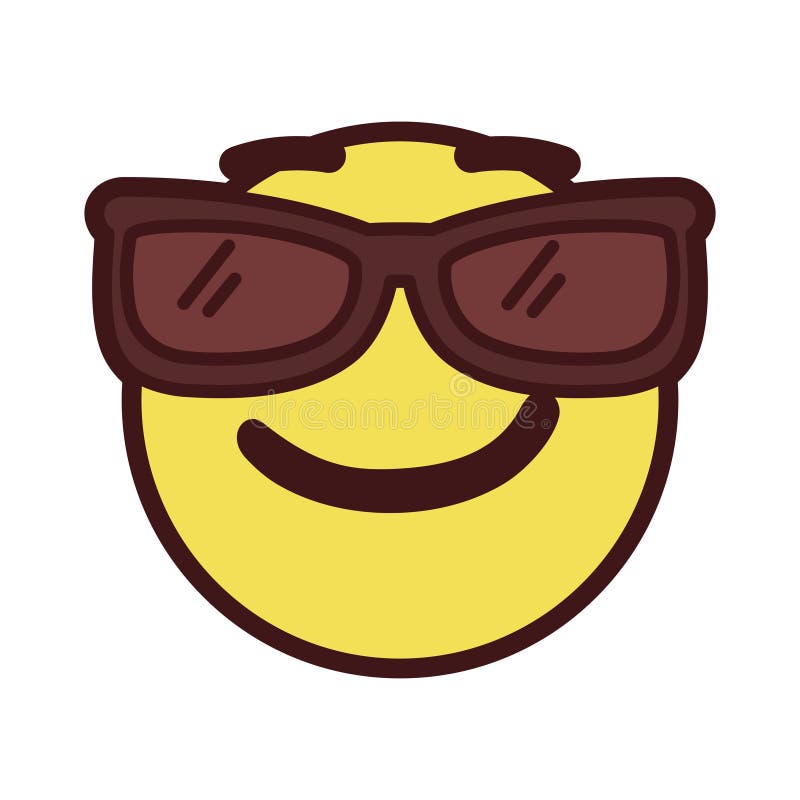 Isolated Emoji Face with Sunglasses Stock Vector - Illustration of ...