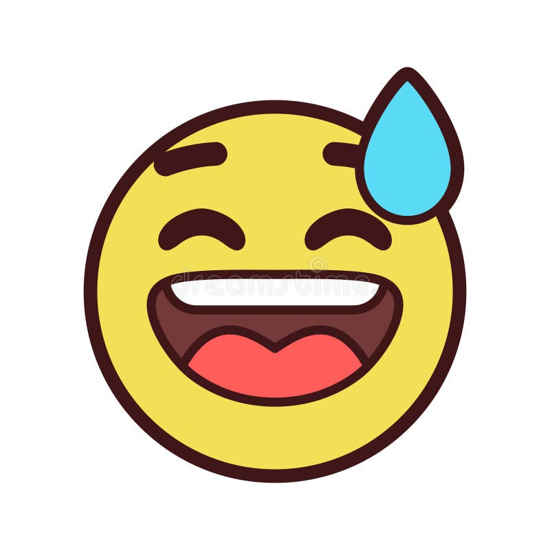 Isolated Emoji Face of a Sweat Smile Stock Vector - Illustration of ...