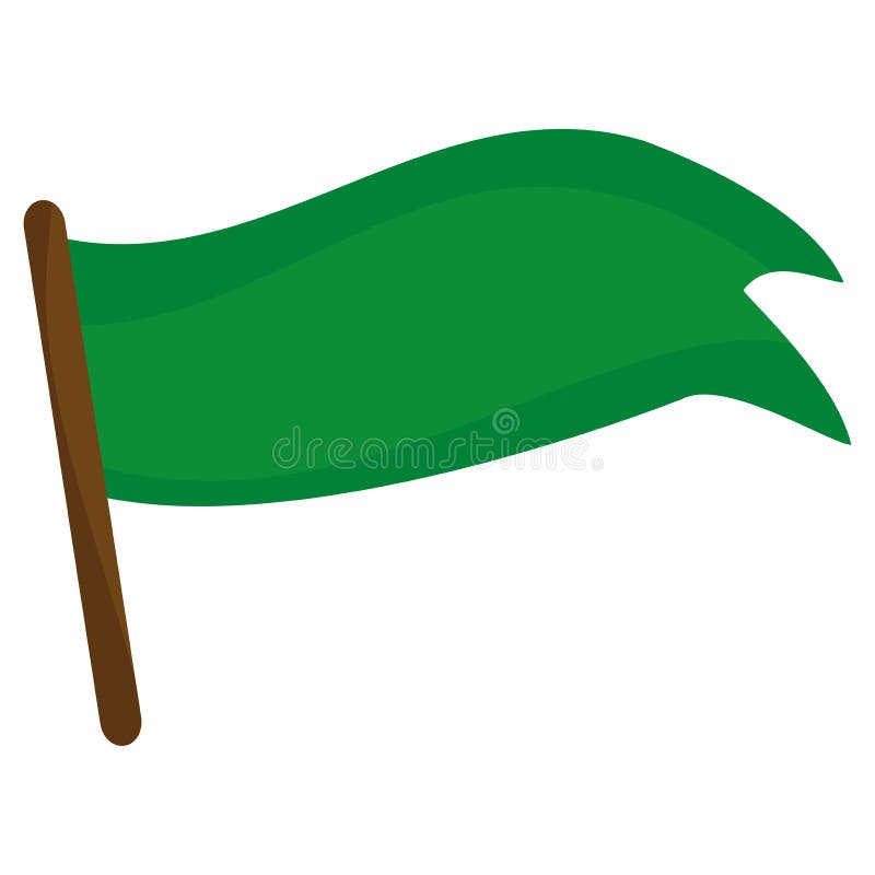 Isolated Empty Green Waving Flag Vector Stock Vector - Illustration of ...