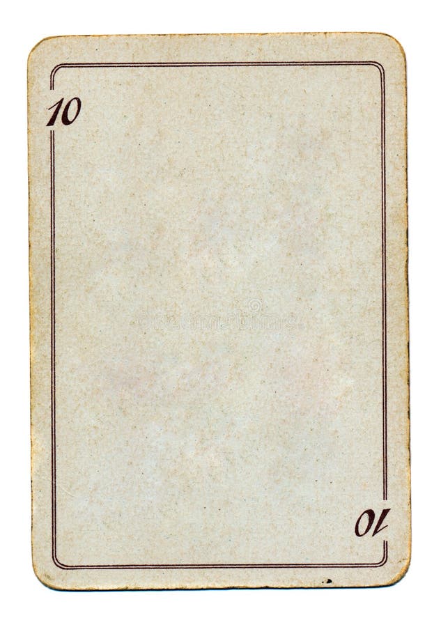 Isolated Empty Old Playing Card Paper with Number Ten Stock Photo ...