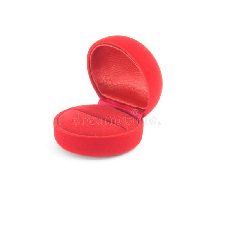 Isolated Empty Red Ring Box on White Background Stock Image - Image of ...