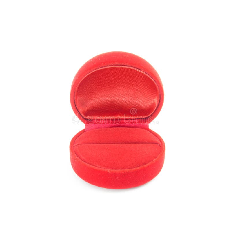 Isolated Empty Red Ring Box on White Background Stock Photo - Image of ...