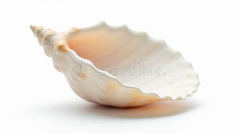 Isolated Empty Seashell with Textured Surface on White Background Stock ...