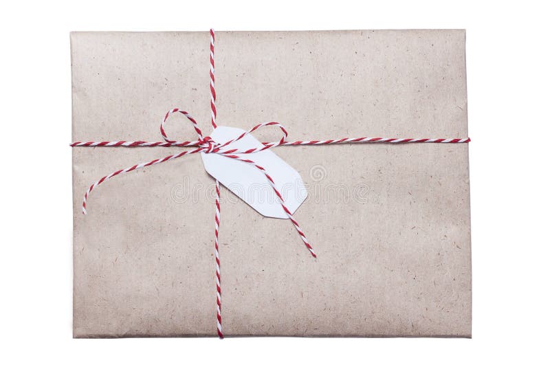 Isolated Envelope Craft Paper Tied with Red String Stock Photo - Image ...