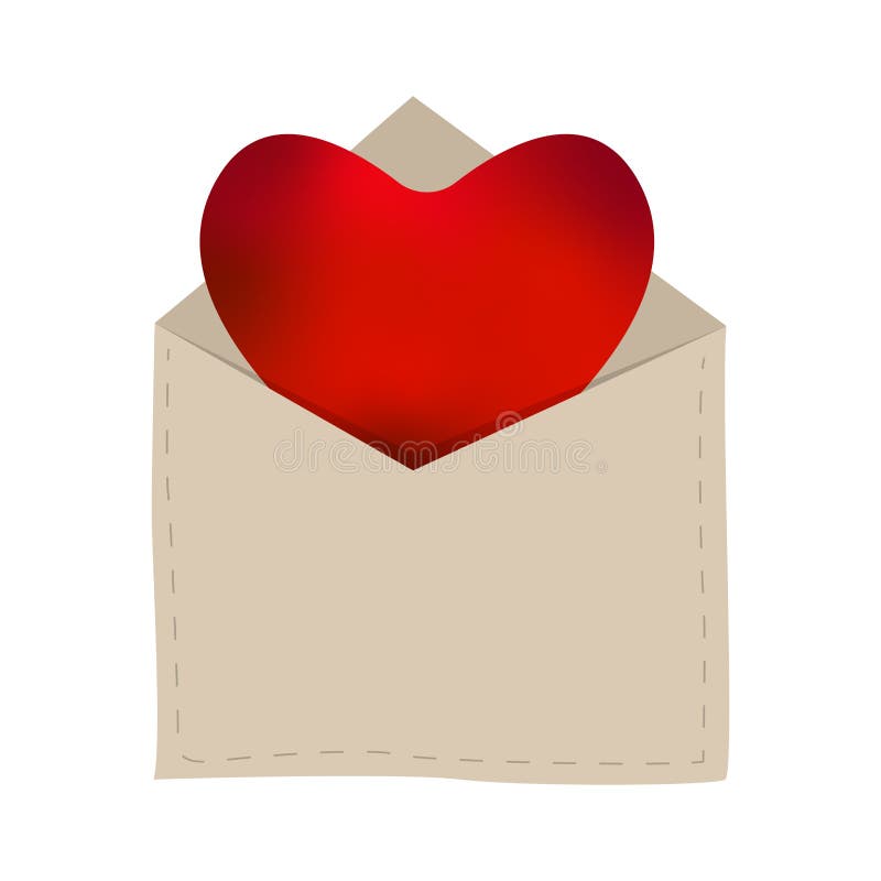 Isolated Envelope with a Heart Stock Vector - Illustration of symbol ...