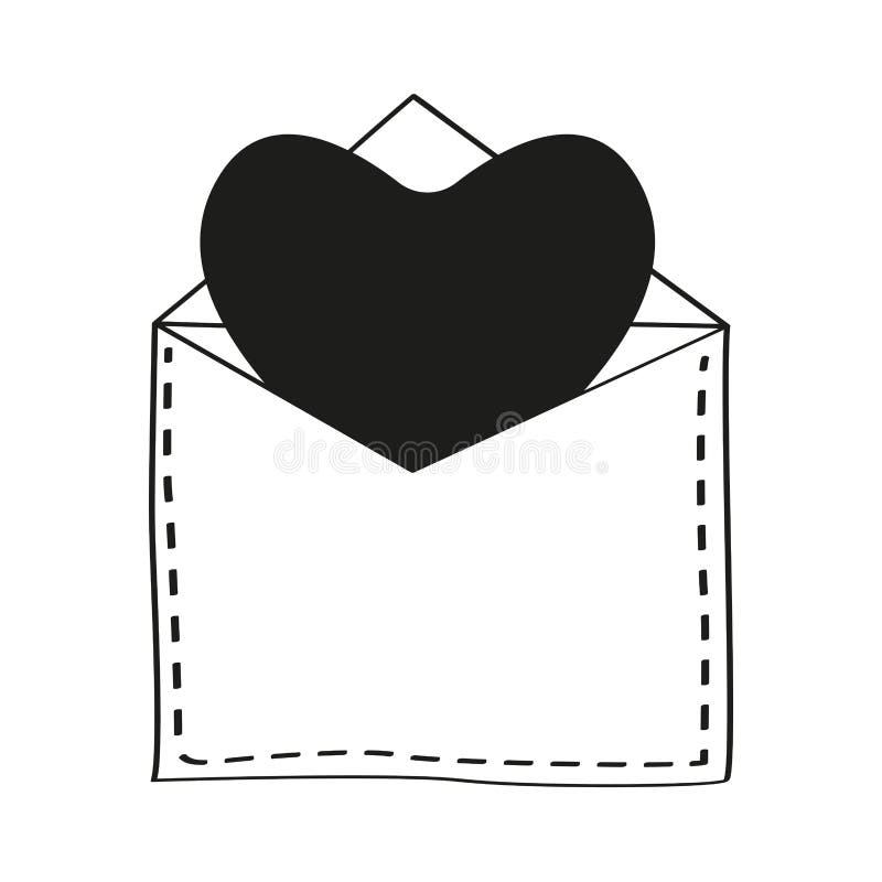 Isolated Envelope with a Heart Stock Vector - Illustration of romantic ...
