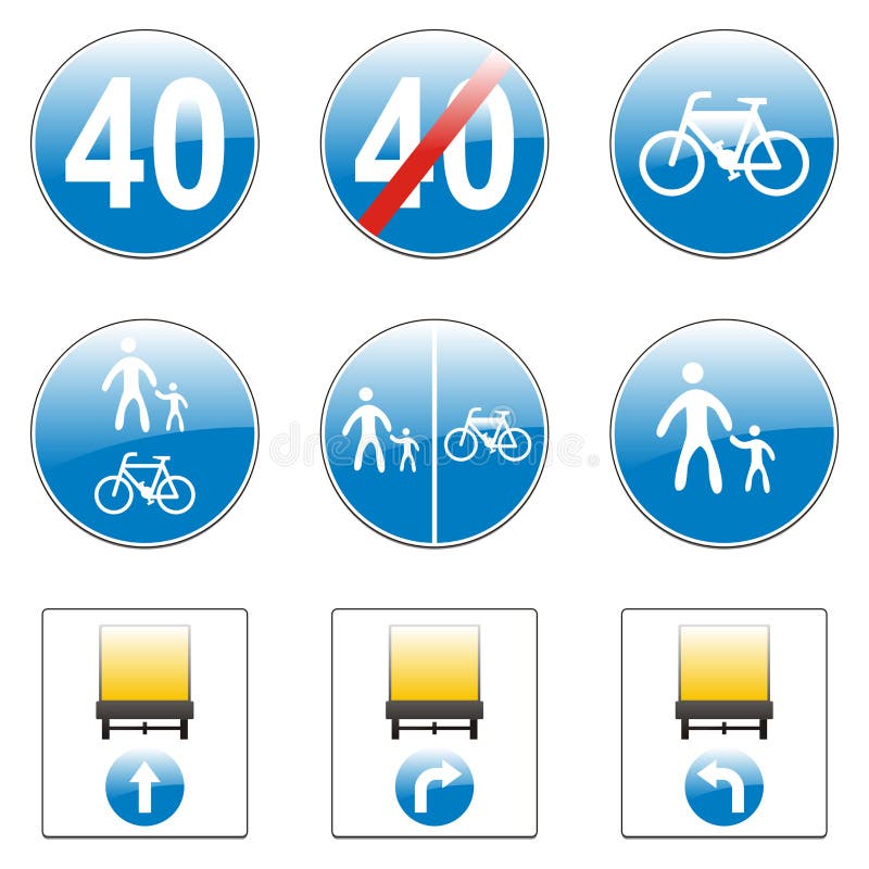 Isolated European Road Signs Stock Vector - Illustration of advice ...