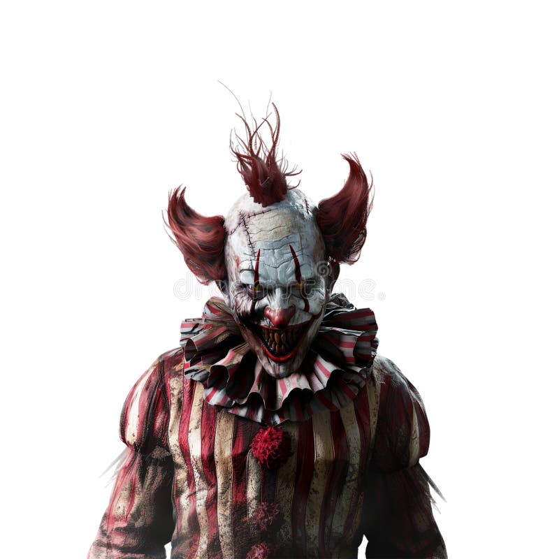 Isolated Evil Clown on Transparent Background Stock Illustration ...
