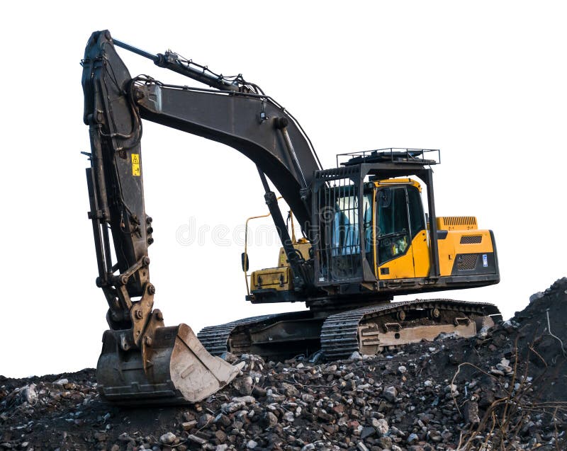 Isolated Excavator or Digger Stock Photo - Image of danger, digging ...