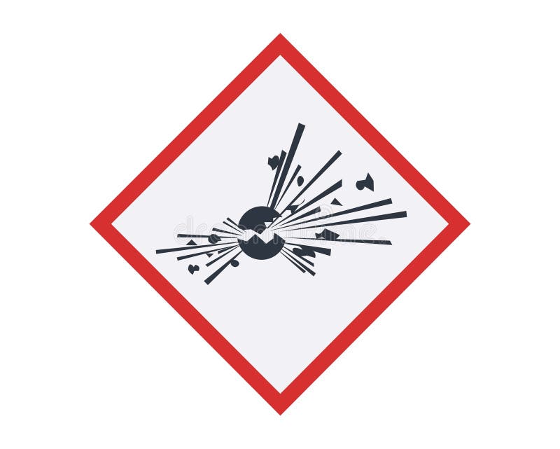 Isolated Exploding Bomb Hazard Symbol. Concept of Labelling of ...