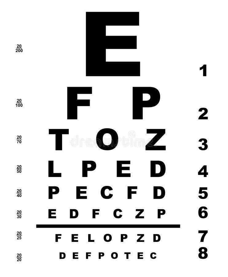 Eye Test Chart Icon Icon or Logo, Color Set with Long Shadow Stock ...