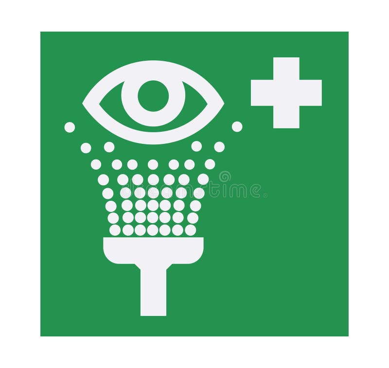 Isolated Eyewash Station Symbol on Green Background. Vector ...