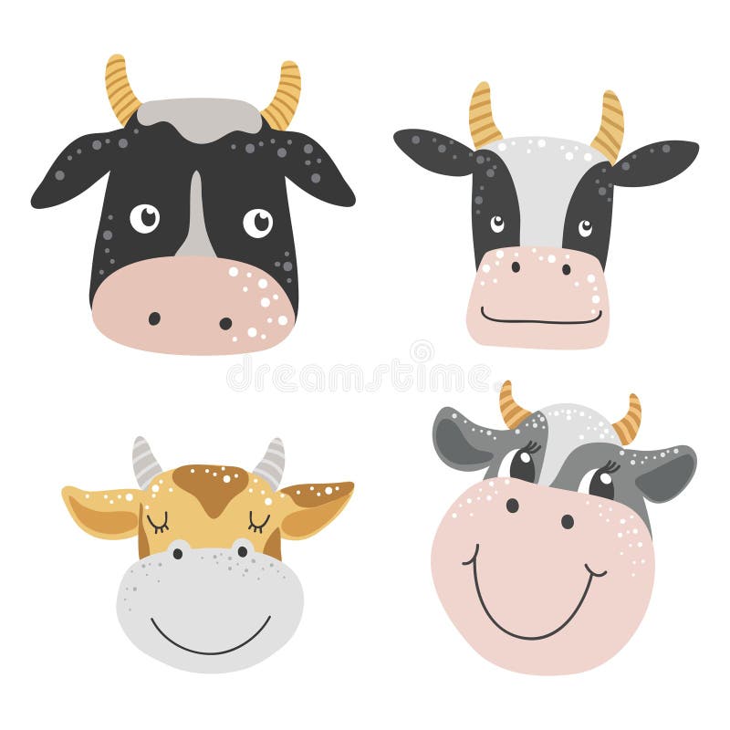 Avatar of a Cow on a White Background, Vector Stock Vector ...