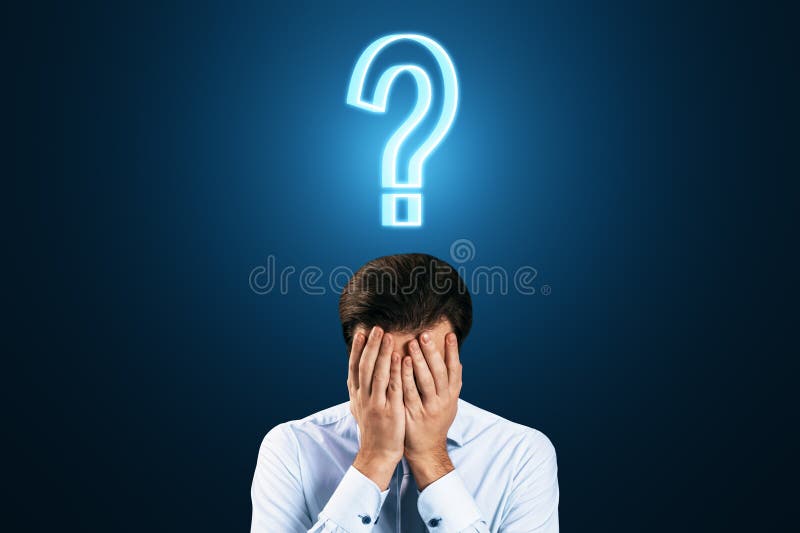 Isolated Facepalm Man with Question Sign Over His Head, Doubt and ...