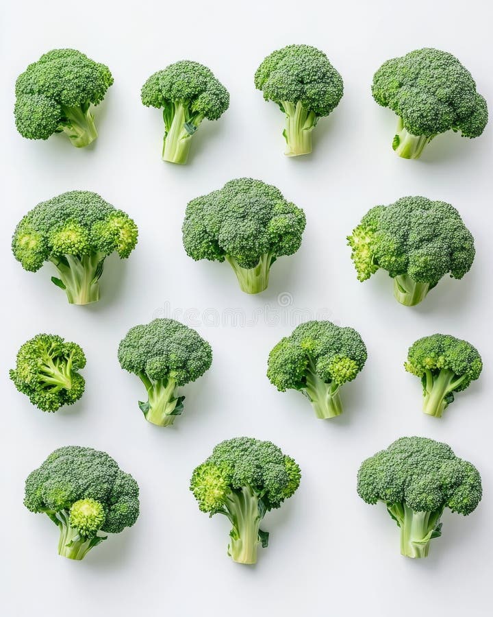 Isolated Falling Broccoli on White or Transparent Stock Stock Image ...