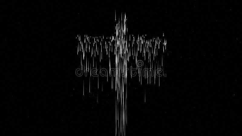 Isolated Falling Colorful Light Streak Holy Cross Looping Background ...