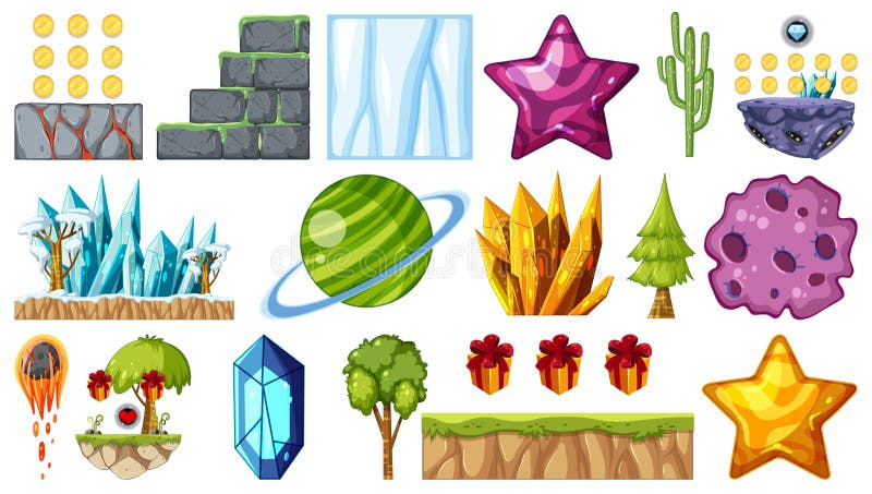 Isolated Fantasy Space Game Objects and Elements Set Stock Vector ... Isolated Fantasy Space Game Objects and Elements Set Stock Vector ...