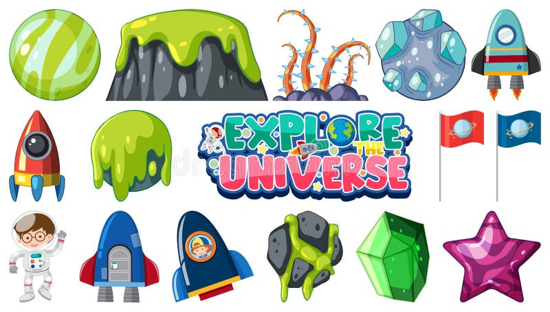 Isolated Fantasy Space Game Objects and Elements Set Stock Vector ... Isolated Fantasy Space Game Objects and Elements Set Stock Vector ...
