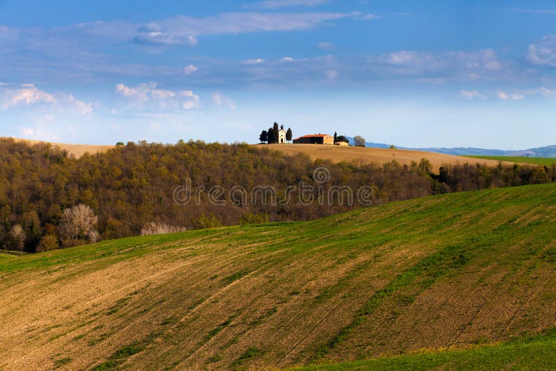 Isolated Farmstead in Tuscan Fields Stock Photo - Image of cypress ...