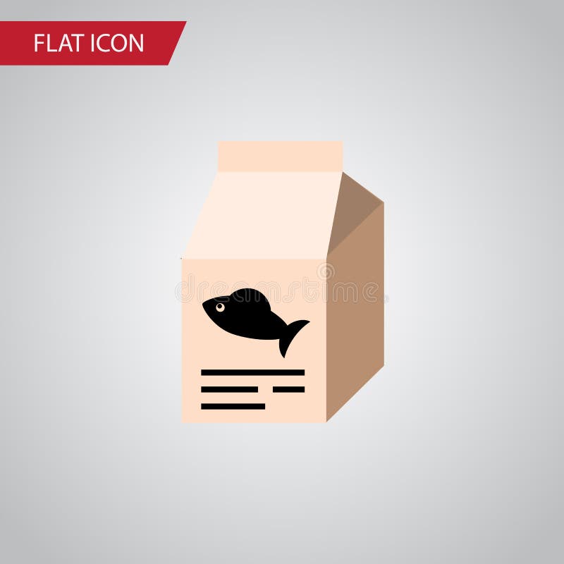 Isolated Feeding Box Flat Icon. Fish Nutrient Vector Element Can Be ...