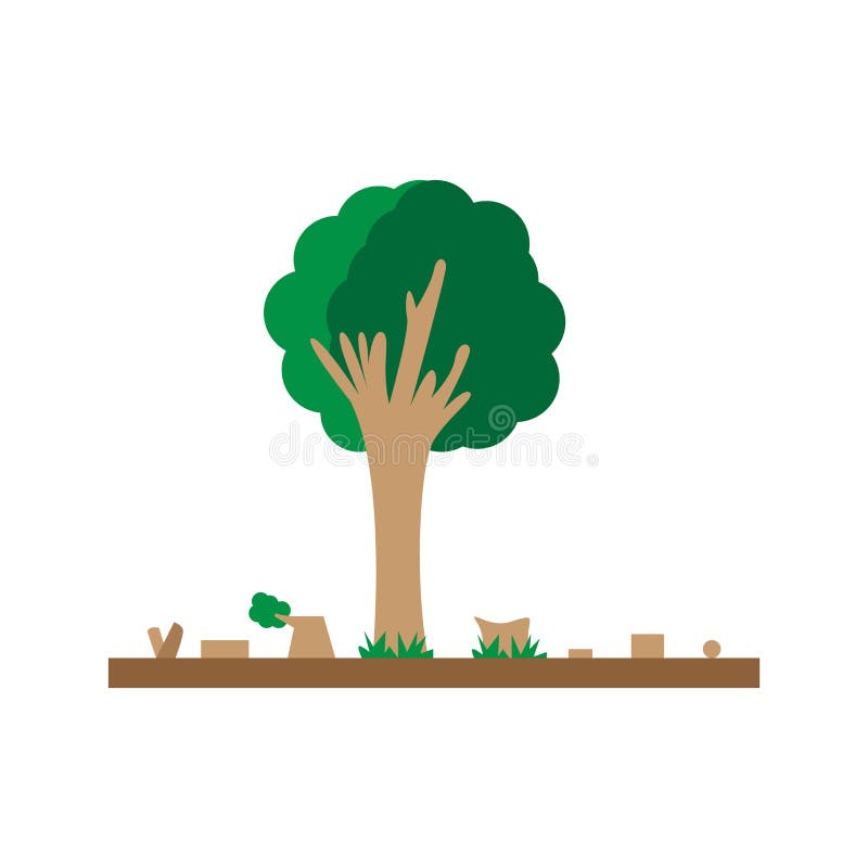Isolated Felled Trees Icon Deforestation Concept Vector Stock Vector ...