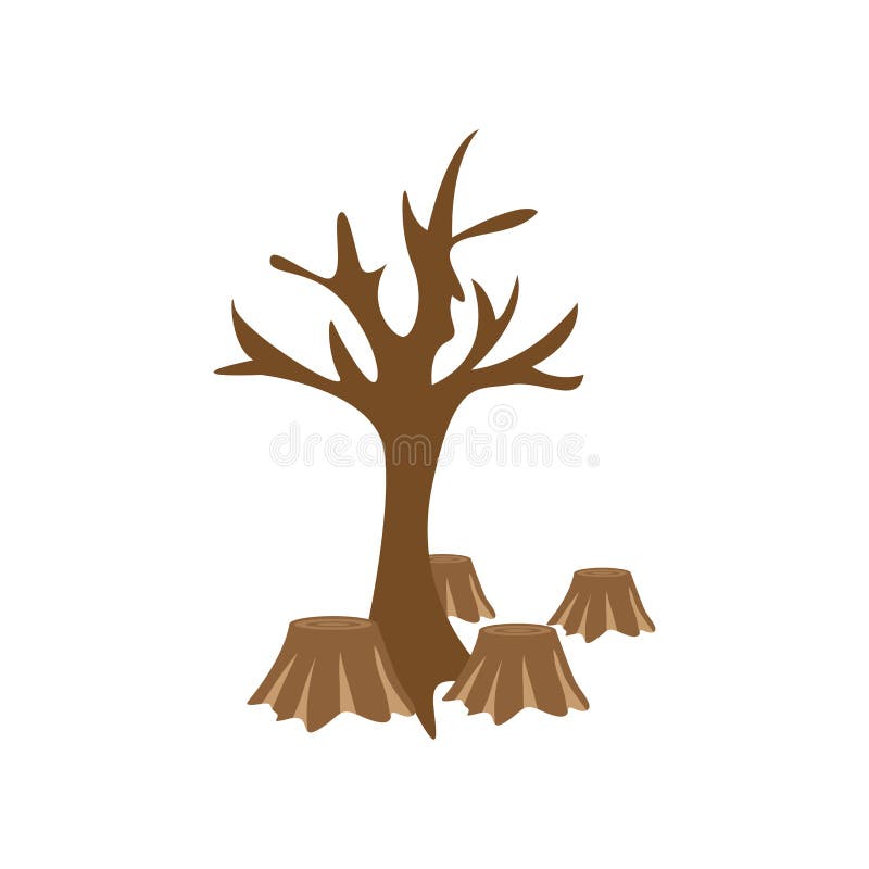 Isolated Felled Trees Icon Deforestation Concept Vector Stock Vector ...