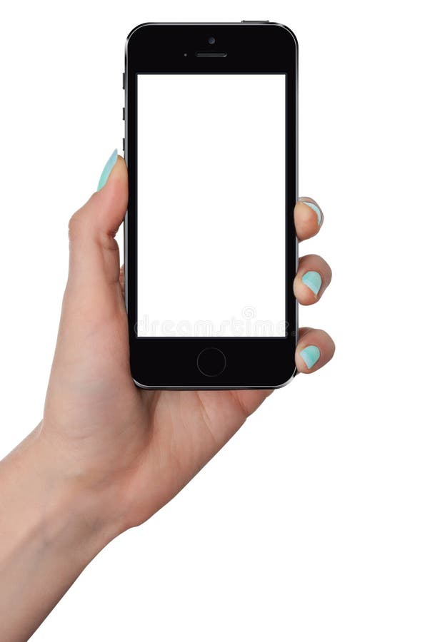 Hand Holding Mobile Smart Phone with Blank Screen Stock Photo - Image ...