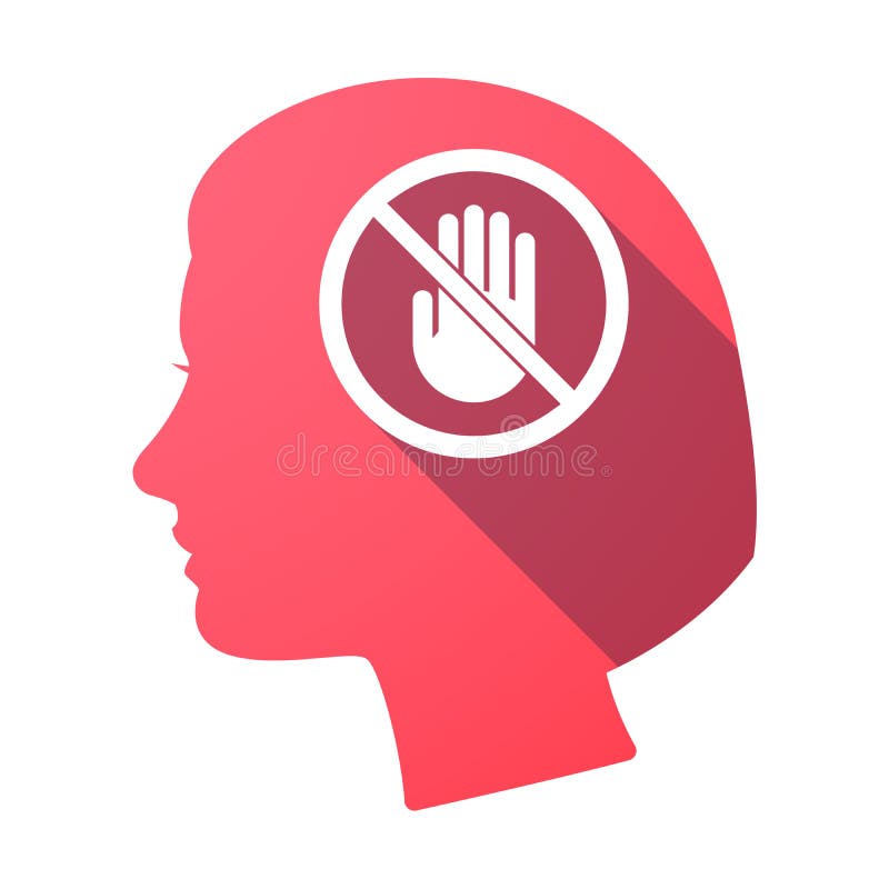 Isolated Female Head with a Hand in a Not Allowed Signal Stock ...