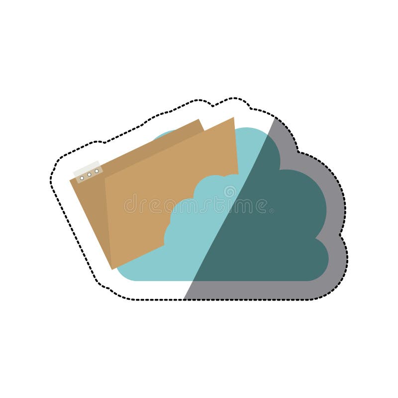 Isolated File and Cloud Design Stock Illustration - Illustration of ...