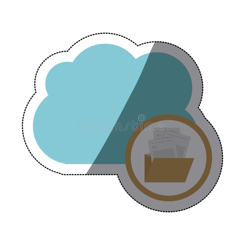 Isolated File and Cloud Design Stock Illustration - Illustration of ...