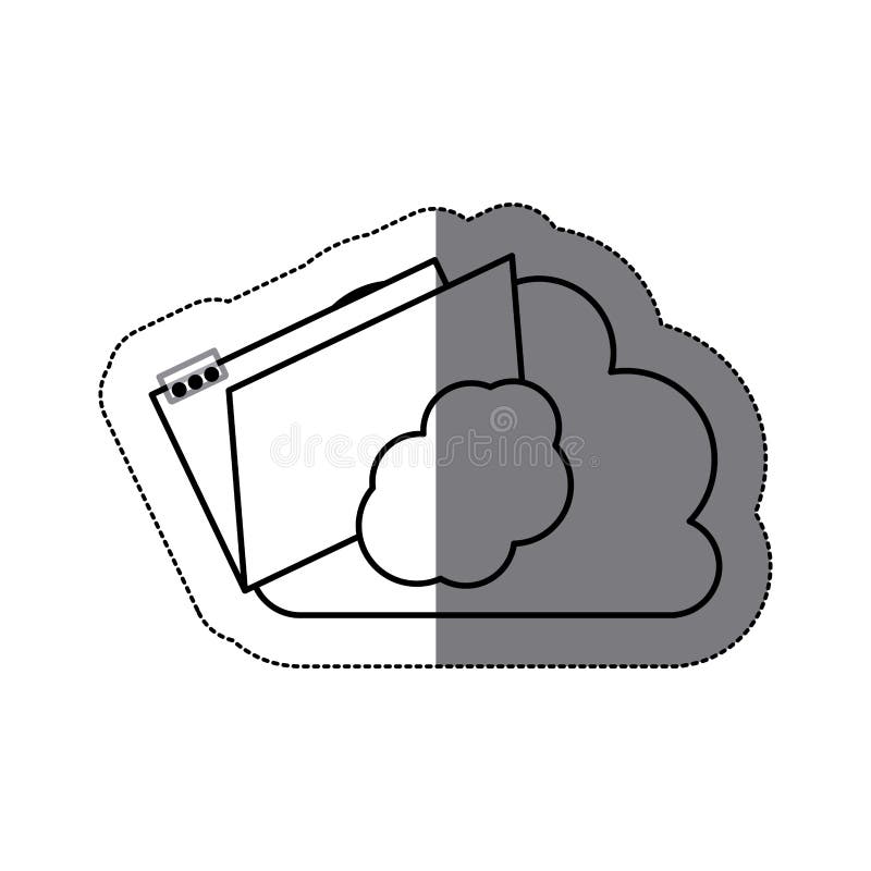 Isolated File and Cloud Design Stock Illustration - Illustration of ...