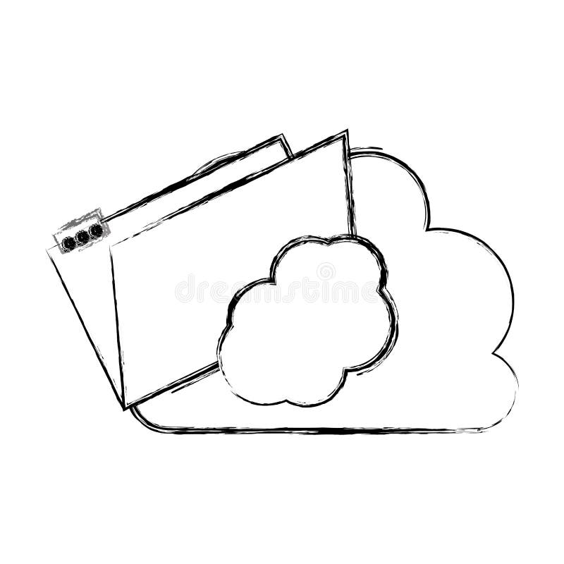 Isolated File and Cloud Design Stock Illustration - Illustration of ...