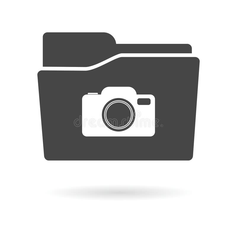 Isolated File Folder Icon with a Camera Stock Vector - Illustration of ...