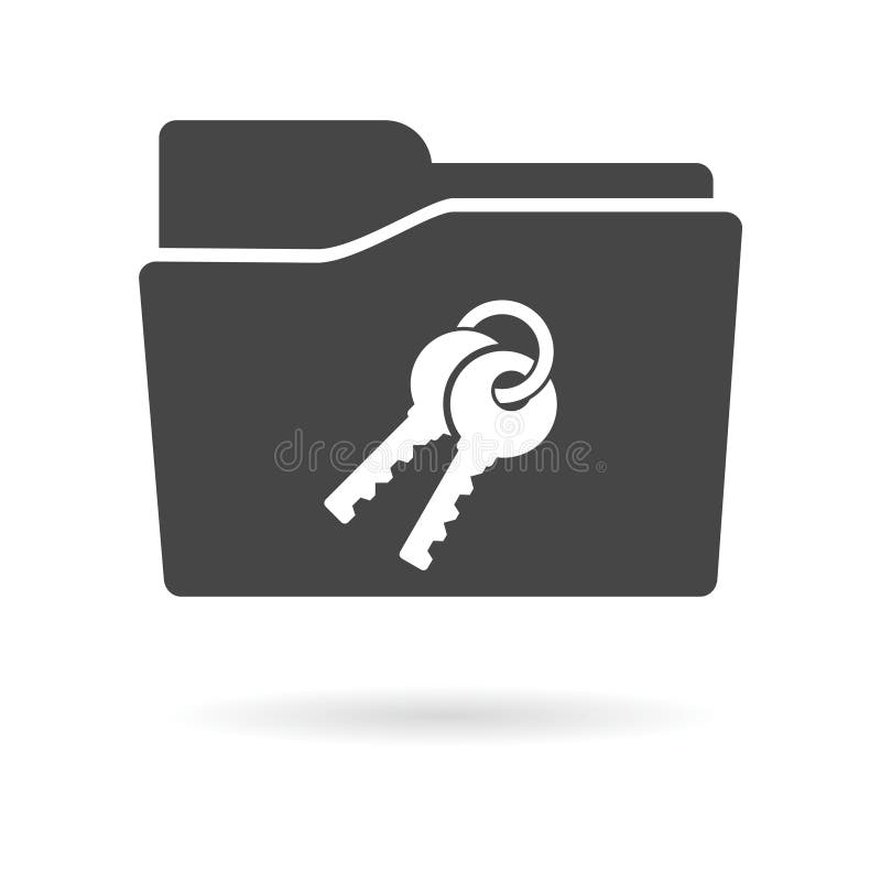 Isolated File Folder Icon with a Keys Stock Vector - Illustration of ...