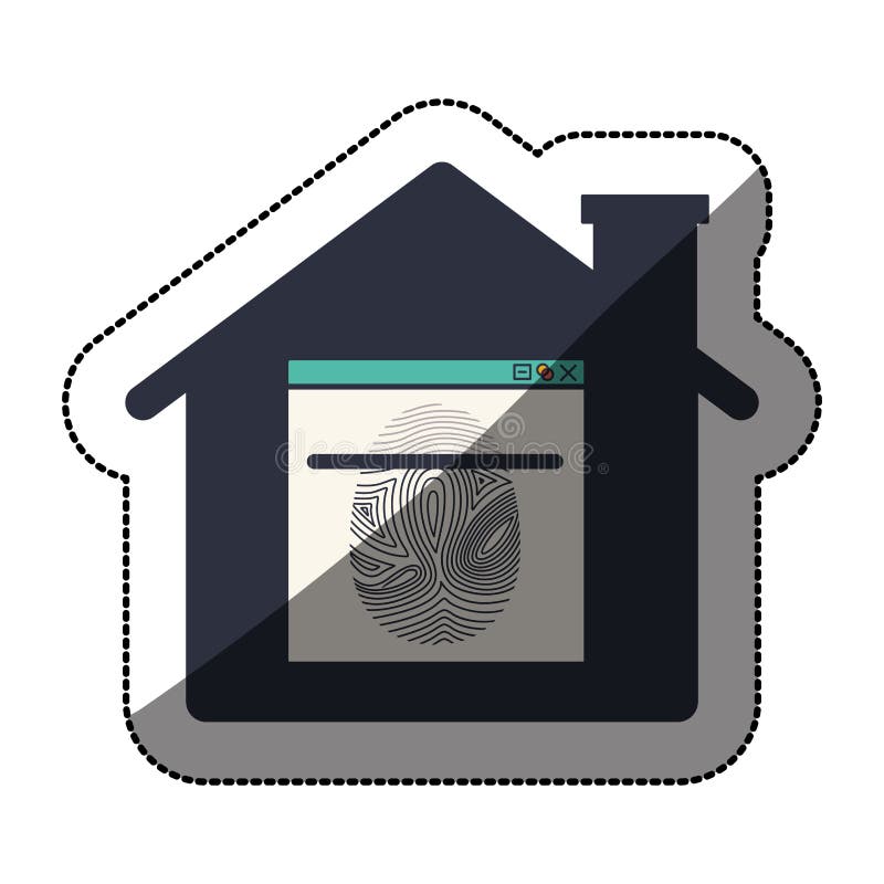 Isolated Fingerprint and House Design Stock Vector - Illustration of ...