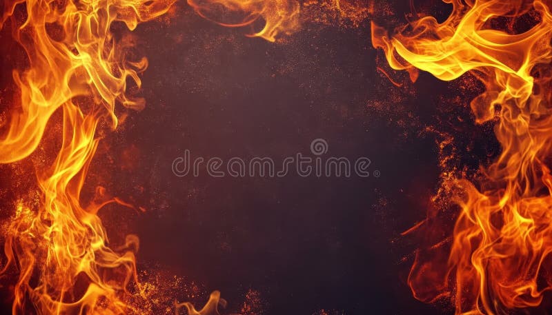 Isolated Fire Border Creating a Dramatic Backdrop for Creative Designs ...