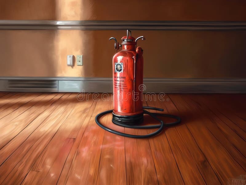 Isolated Fire Extinguisher in the Room Stock Illustration ...