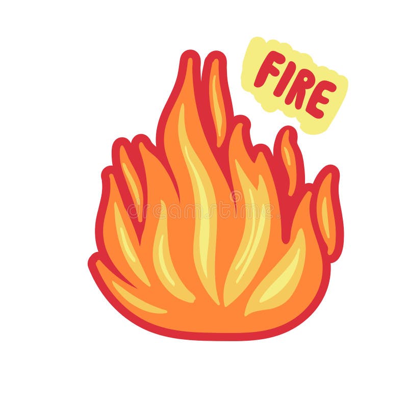 Isolated Fire Sticker. Bright Flame on White Stock Vector ...