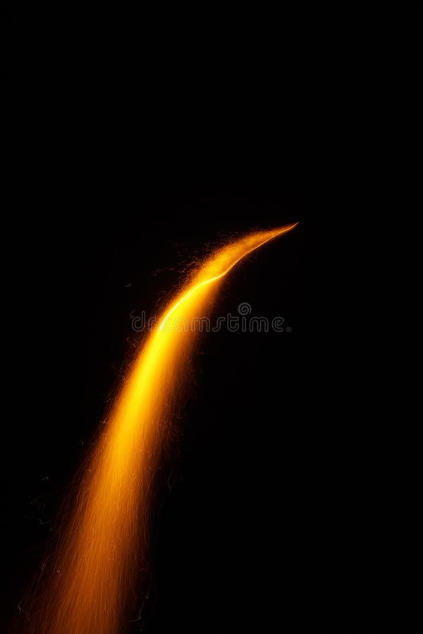 An Isolated Firework Trace on Black Background Stock Image - Image of ...