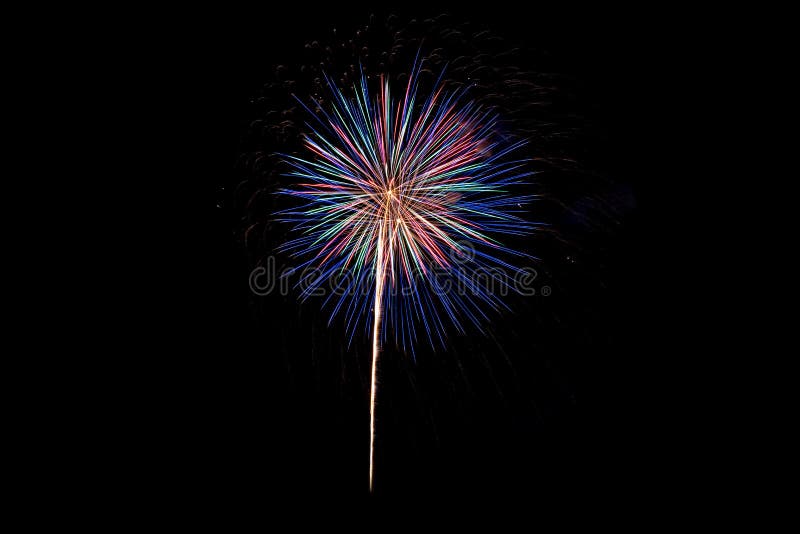 Isolated Fireworks On Black Background Stock Photo - Image of black ...