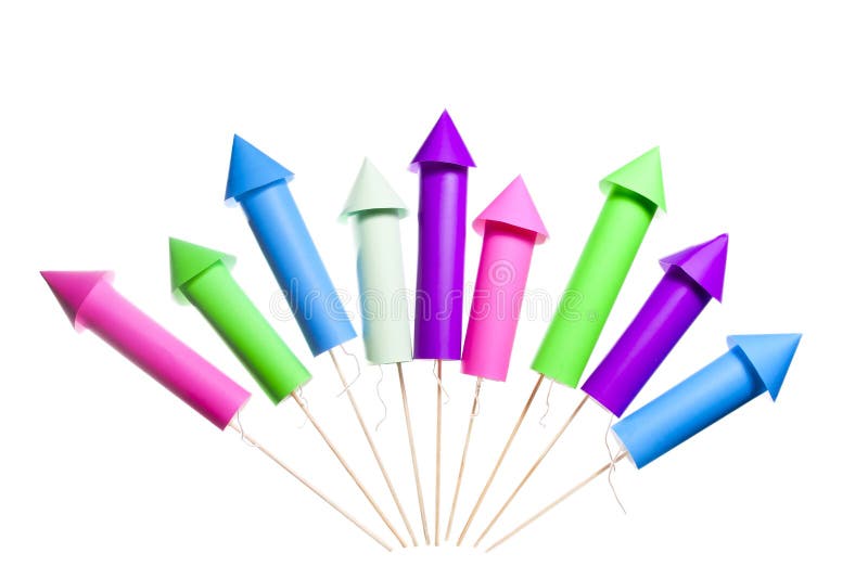 Isolated fireworks rockets stock image. Image of carnival - 17736741