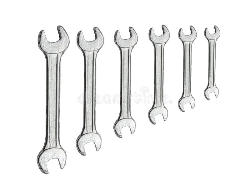 Isolated Fix Wrench Tools Set Stock Image - Image of tighten ...