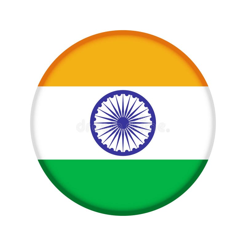 Round flag of India stock illustration. Illustration of saffron - 356918917