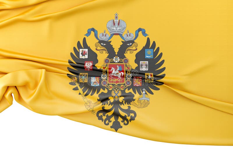 Isolated Flag of Russian Empire with Copy Space Below. 3D Rendering ...